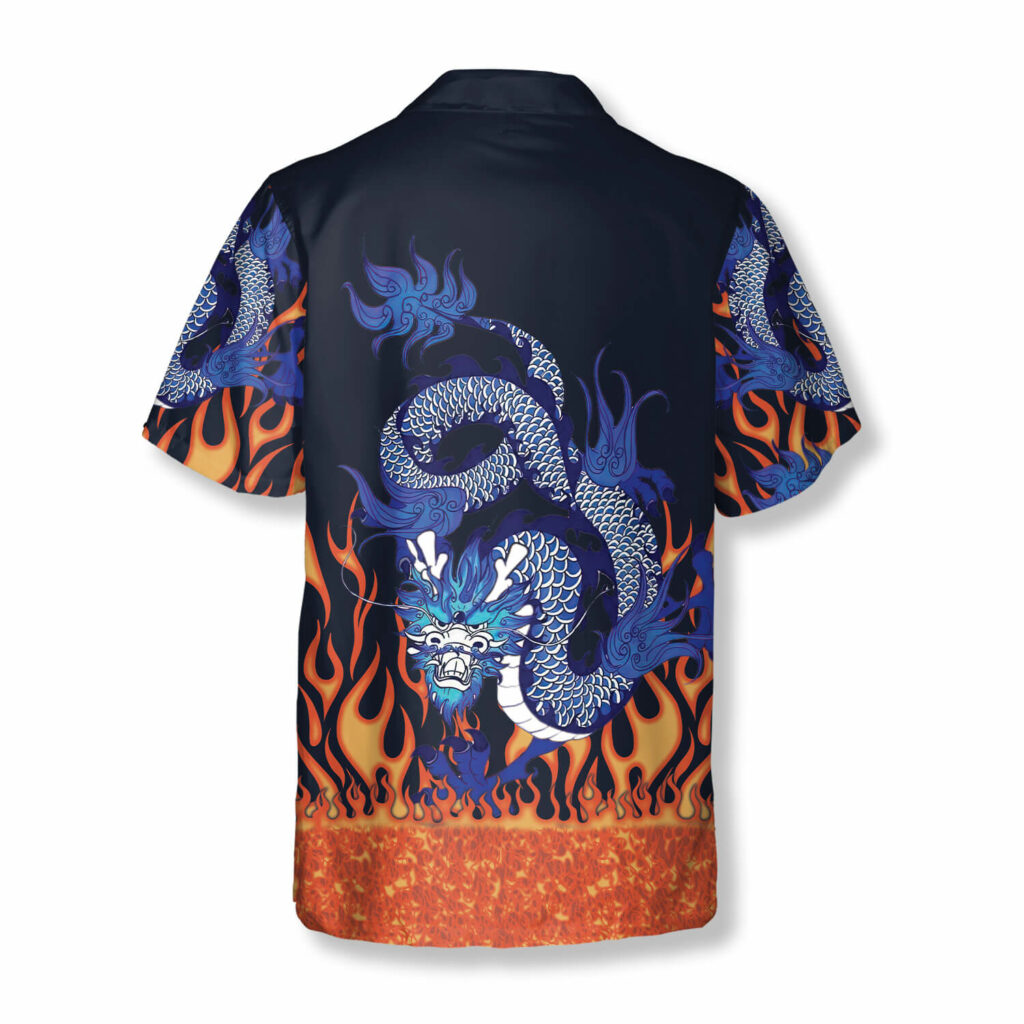 Blue Dragon And Fire Dragon Shirts for Men Dragon Hawaiian Shirt - Primesty