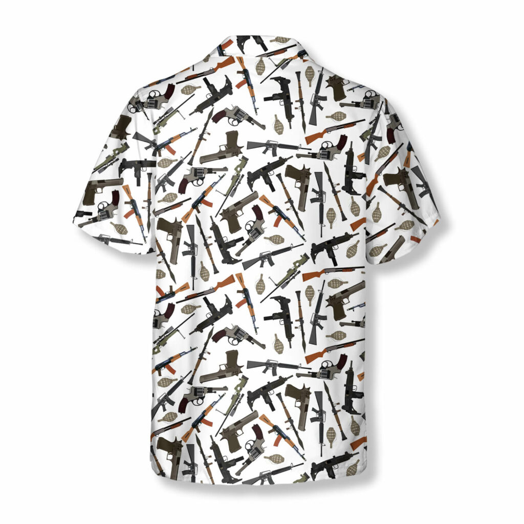 Guns, Weapons, Pistols Pattern Gun Shirts for Men Gun Hawaiian Shirt ...