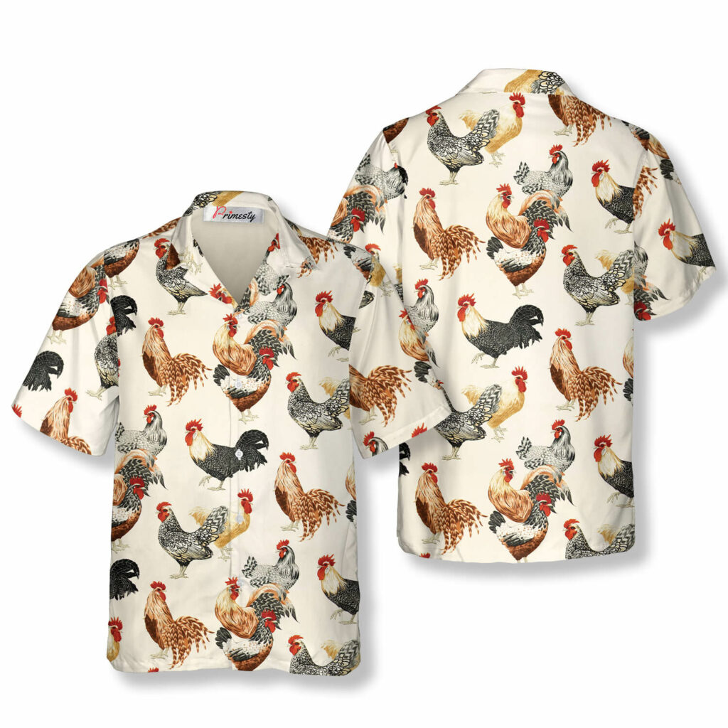 Hen And Rooster Chicken Seamless Pattern Chicken Shirts for Men Chicken ...