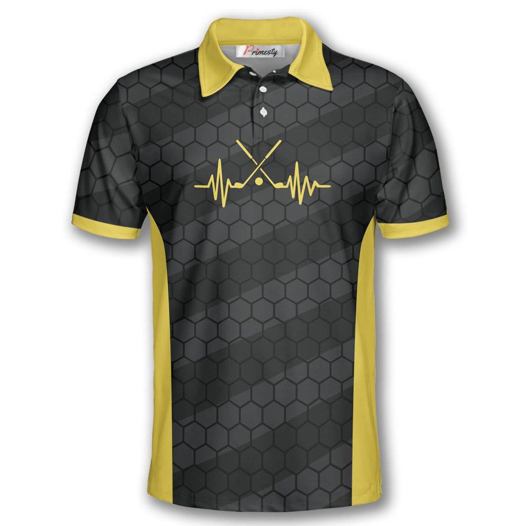Golf Pulse Line Honeycomb Pattern Nice Shot Golf Shirts for Men Golf ...