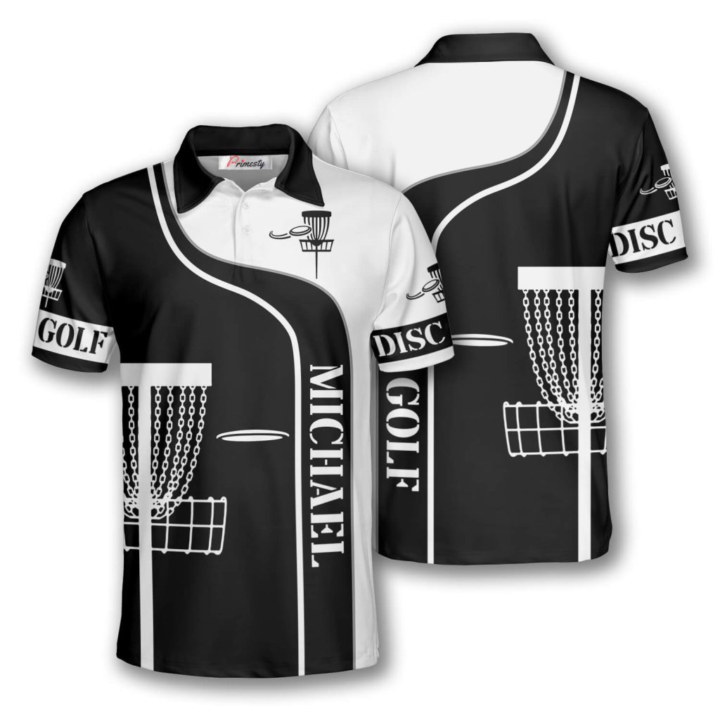 Disc Golf Flying Frisbee Black White Version Custom Disc Golf Shirts ...