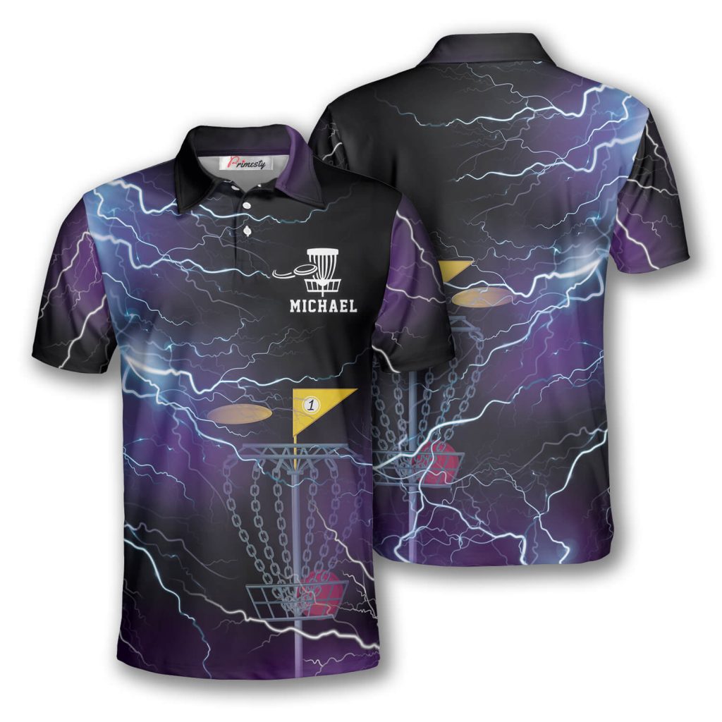 Disc Golf Thunder Lightning Custom Disc Golf Shirts for Men - Primesty