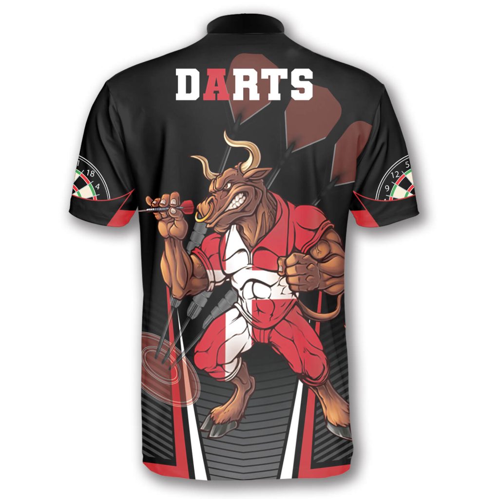 Darts Bull Red Black Version Custom Darts Jerseys for Men - Primesty