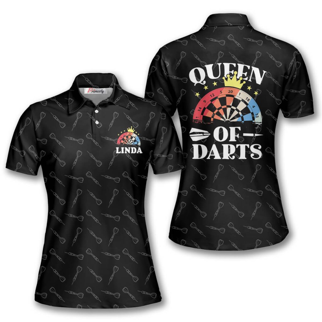 Queen of Darts Arrow Pattern Custom Darts Shirts for Women - Primesty