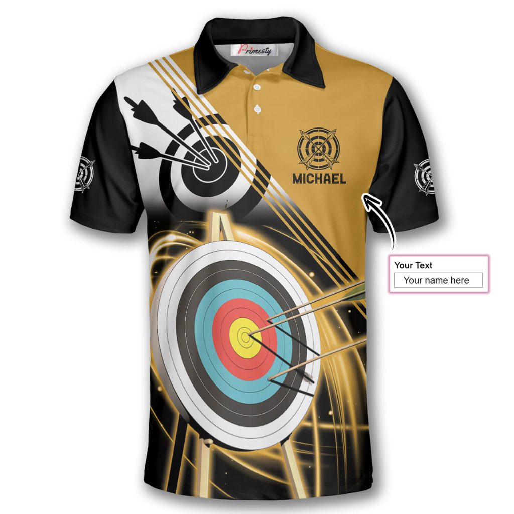 Archery Yellow Black Version Custom Archery Shirts for Men - Primesty