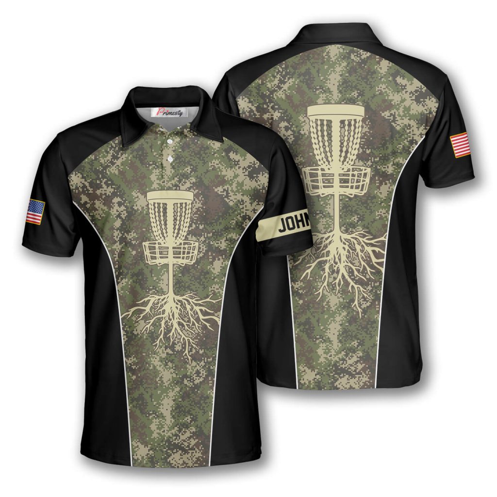 Disc Golf Basket Tree Camouflage Custom Disc Golf Shirts for Men - Primesty