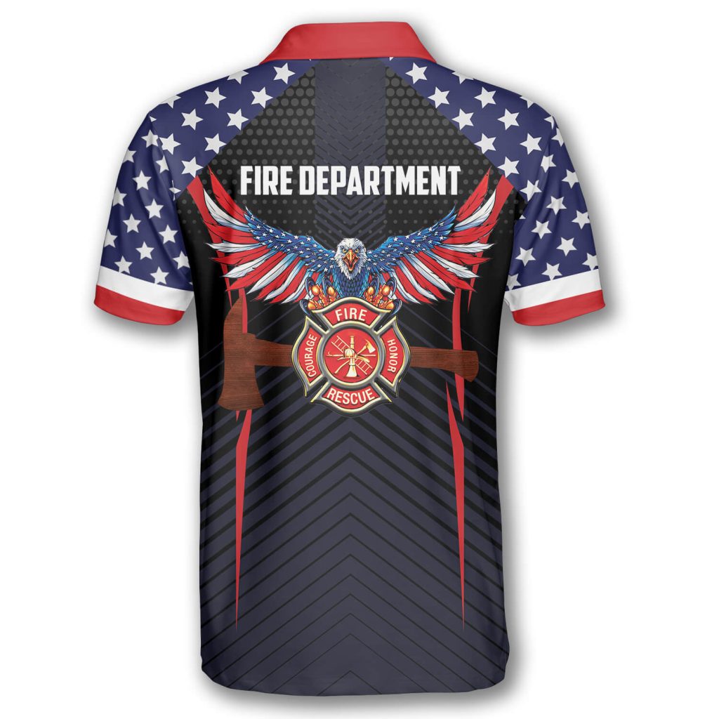 Firefighter Eagle American Flag Custom Firefighter Shirts for Men ...