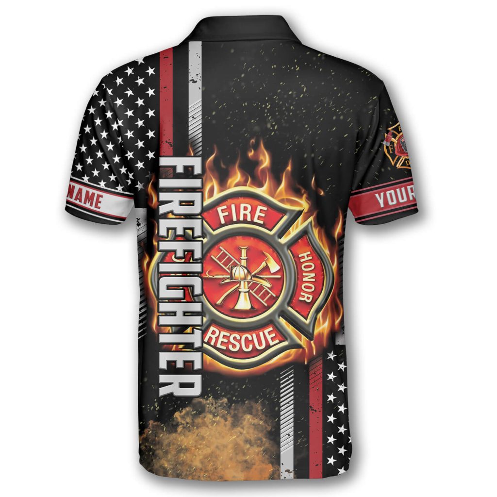 Firefighter Fire Flame Custom Firefighter Shirts for Men - Primesty