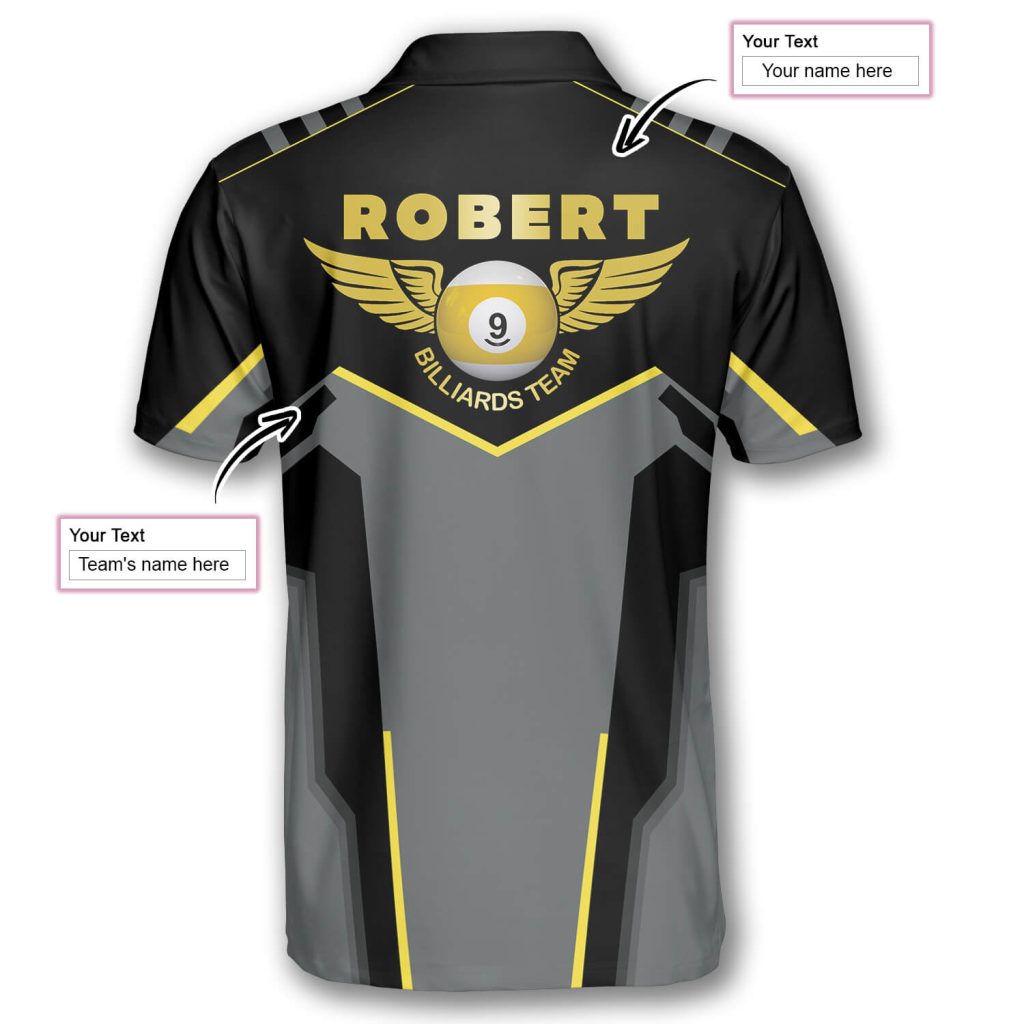 Billiard 9 Ball Heartbeat Pulse Line Custom Billiard Shirts for Men ...