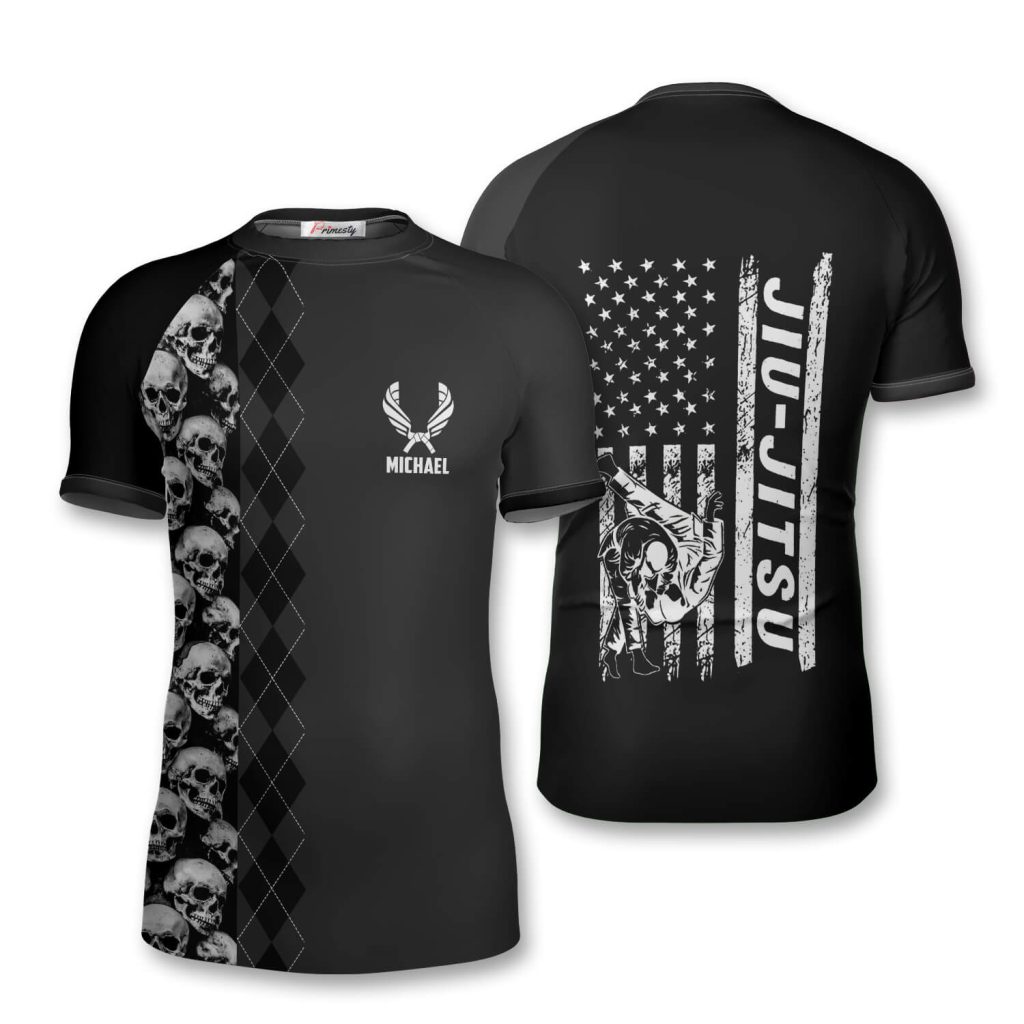 Brazilian Jiu Jitsu Skull Argyle Pattern Custom Jiu Jitsu Rash Guard ...