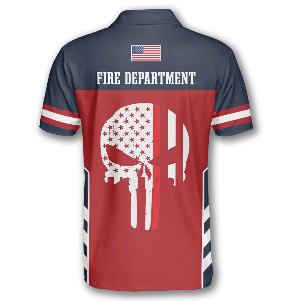 Firefighter American Flag Red Blue Custom Firefighter Shirts for Men ...