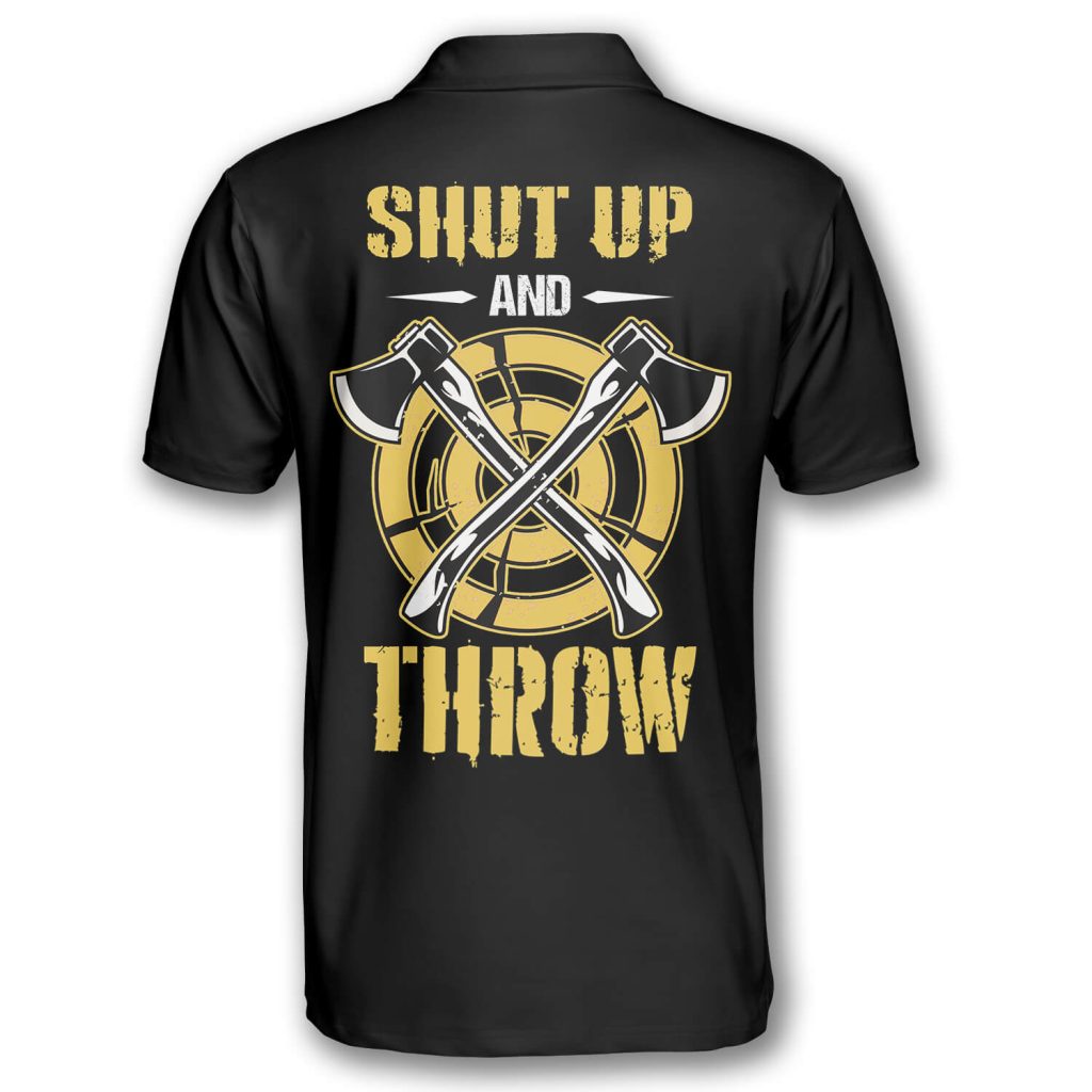 Axe Throwing Skull Shut Up and Throw Custom Axe Throwing Shirts for Men ...