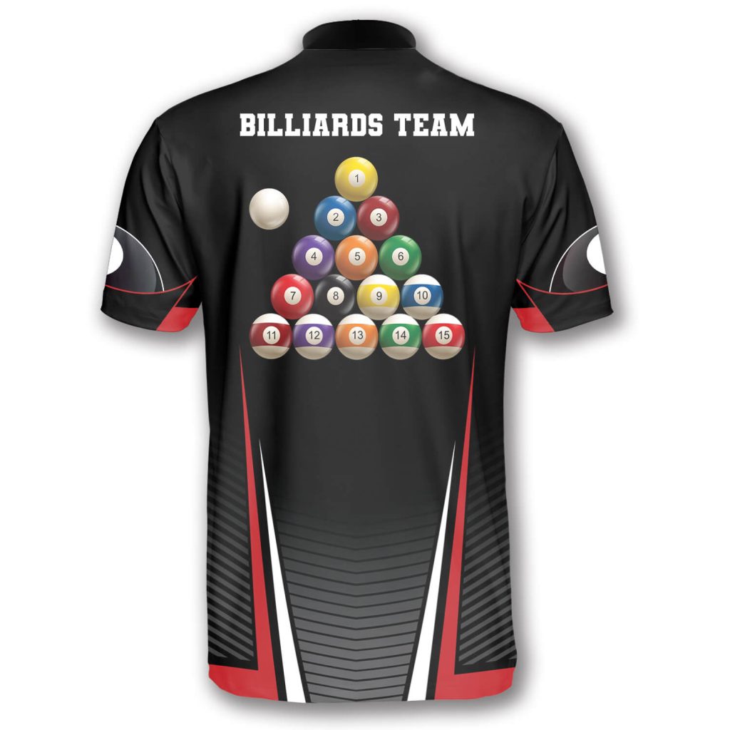 Billiard Balls Red Black Custom Billiard Jerseys for Men - Primesty