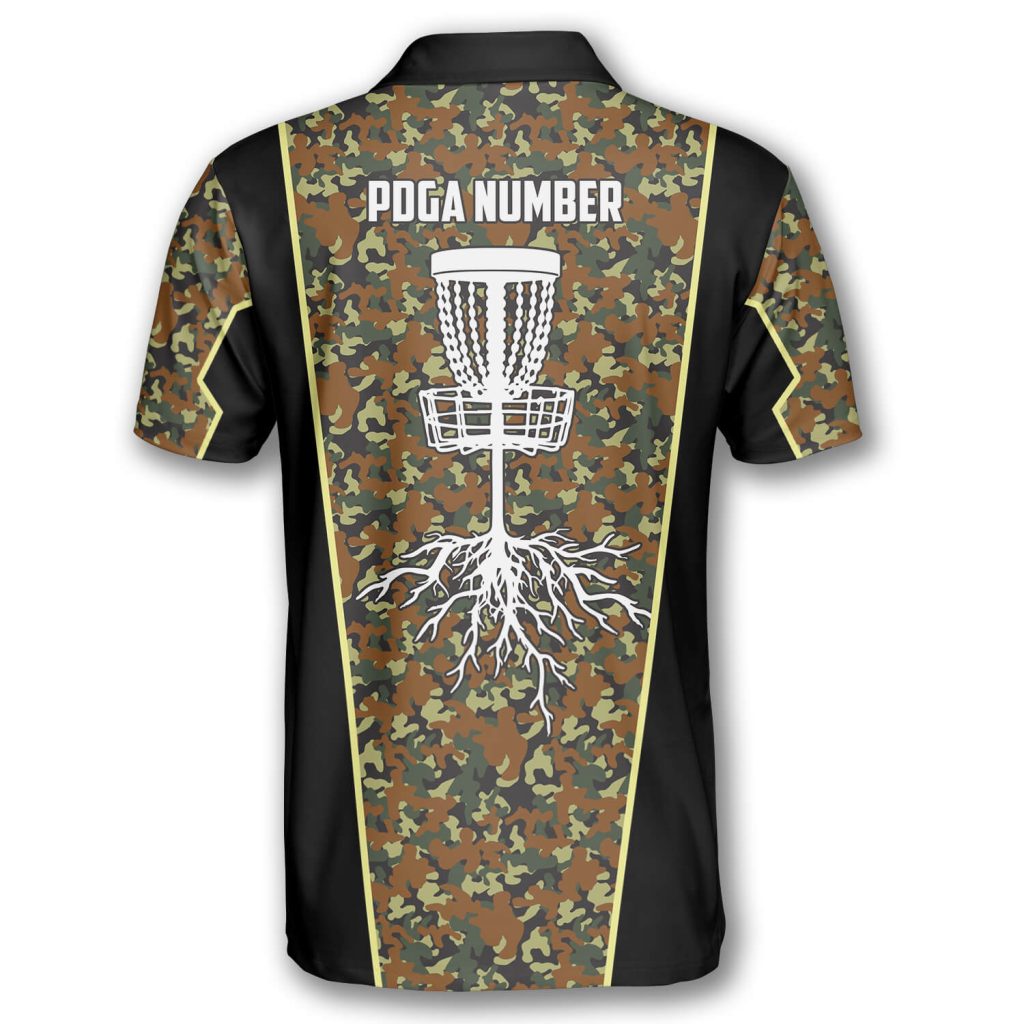 Disc Golf Brown Camouflage Custom Disc Golf Shirts for Men - Primesty