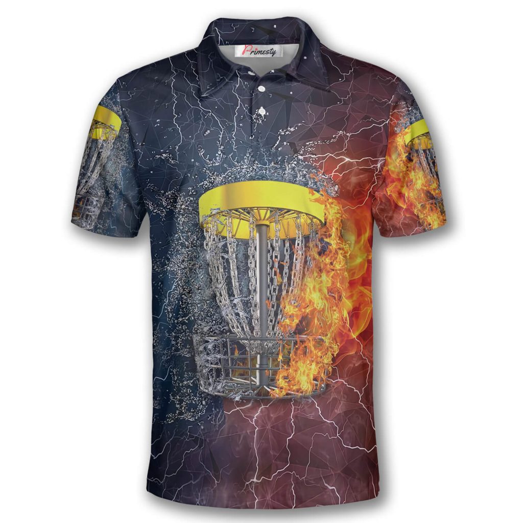 Disc Golf Fire Water Custom Disc Golf Shirts for Men - Primesty