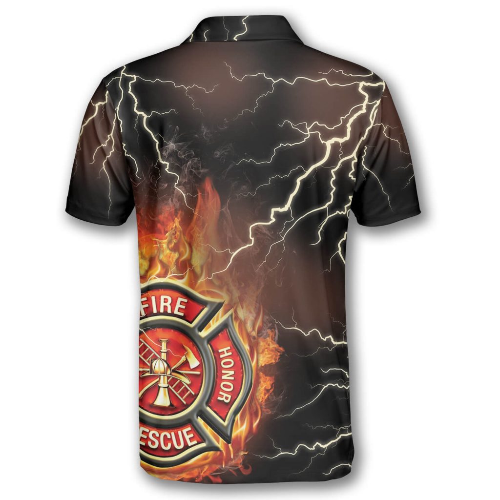 Firefighter Fire Flame Thunder Lightning Custom Firefighter Shirts for ...