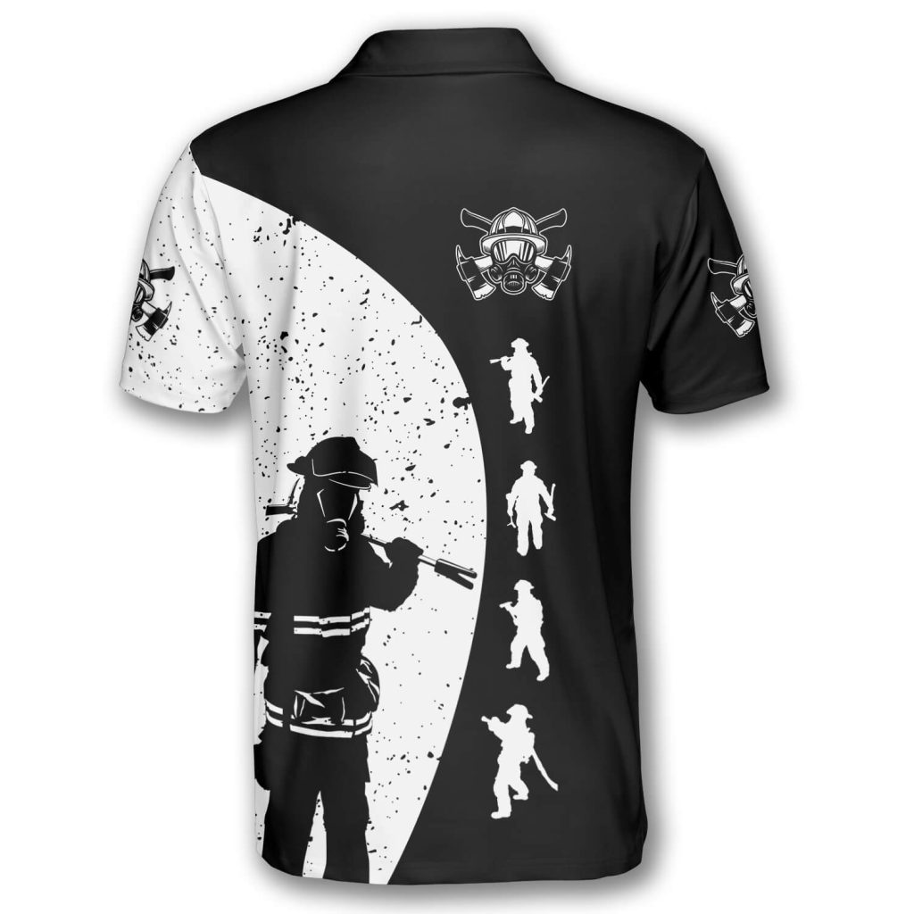 Firefighter Silhouettes Black White Custom Firefighter Shirts for Men ...