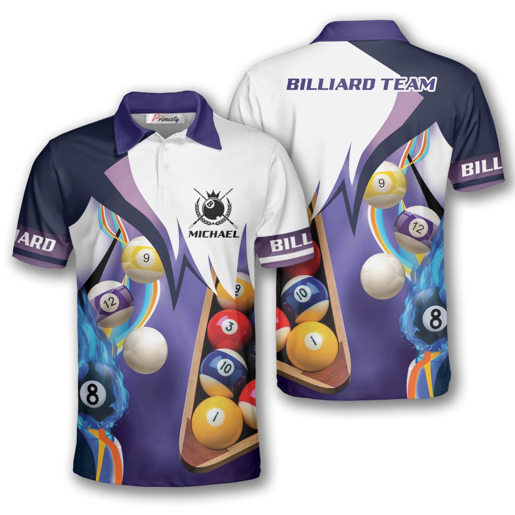 Billiard Purple Custom Billiard Shirts for Men - Primesty