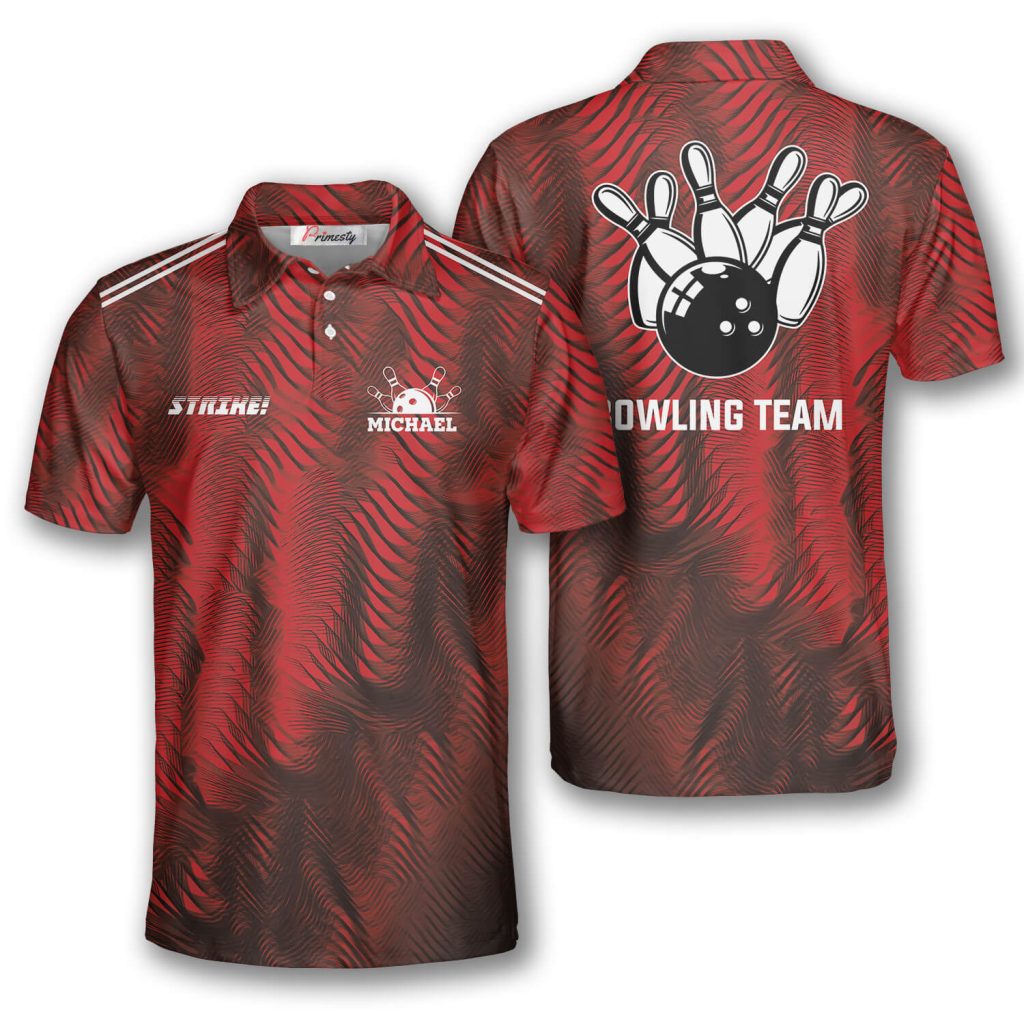 Bowling Athlete Red Version Custom Bowling Shirts for Men - Primesty