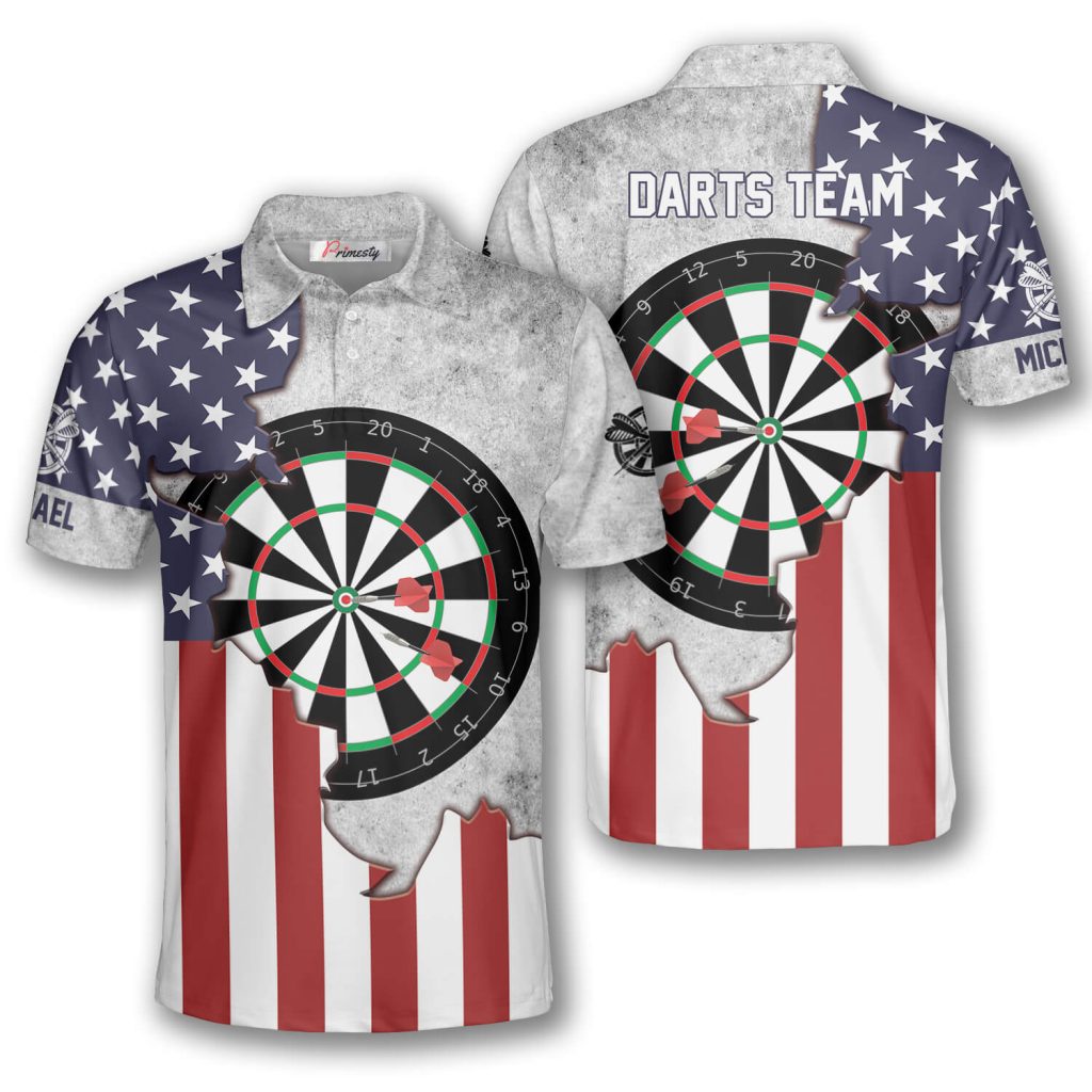 Dart Board USA Flag 3D Custom Darts Shirts for Men - Primesty