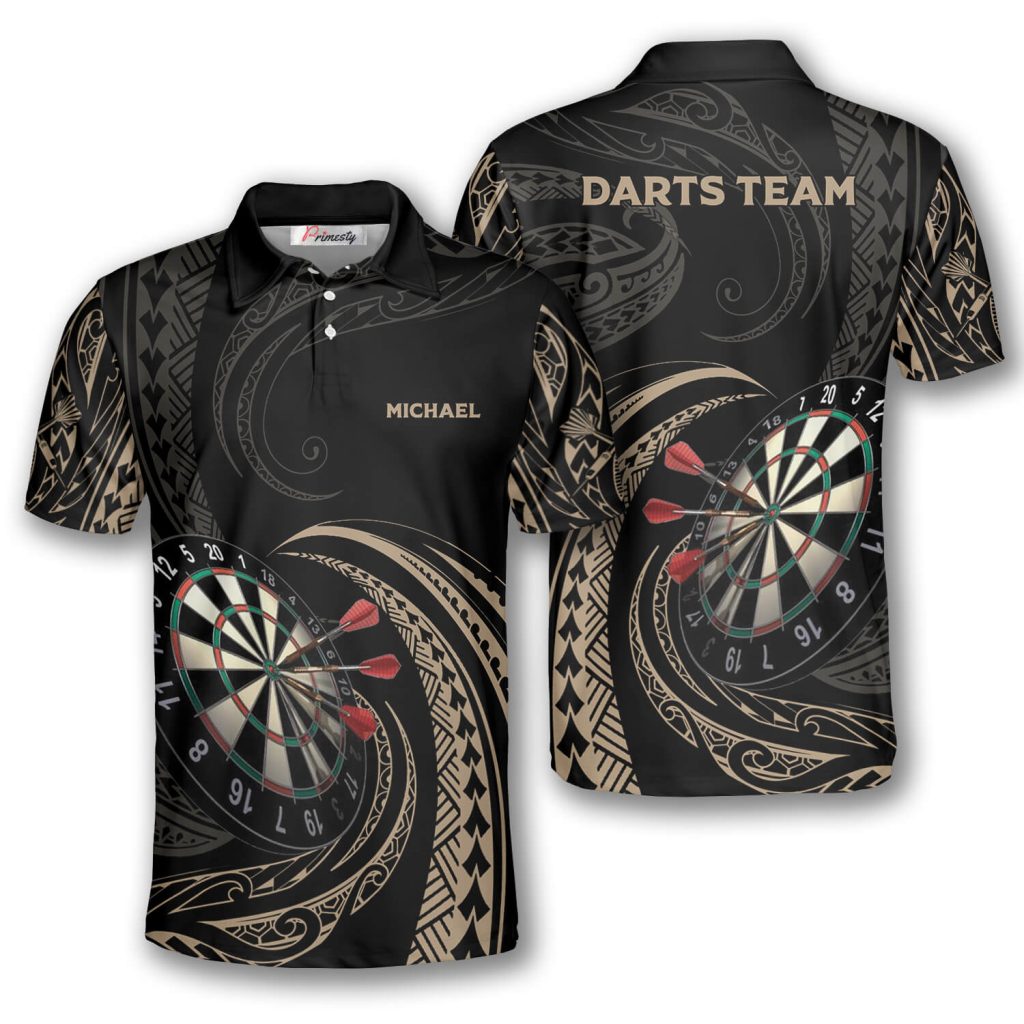 Rolling Tribal Pattern Custom Darts Shirts for Men - Primesty