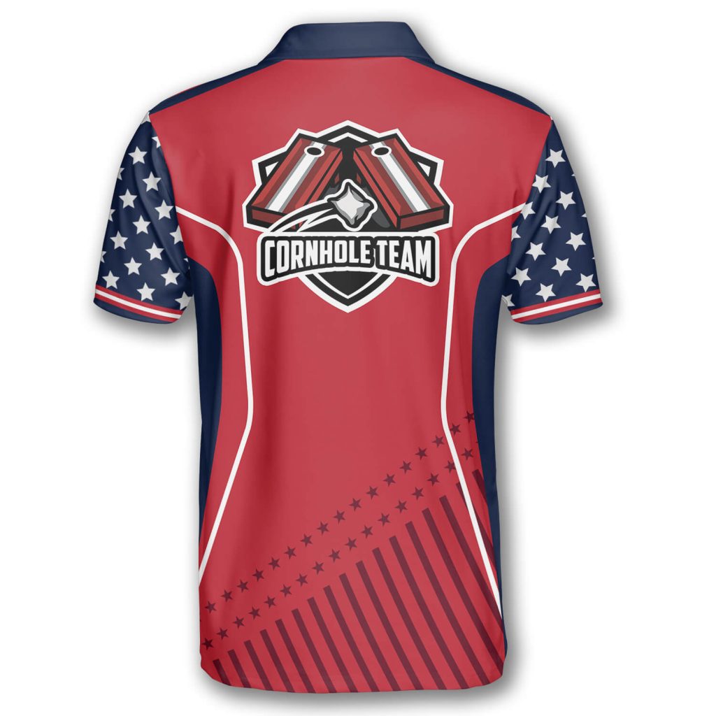 Patriotic Red Blue Custom Cornhole Shirts for Men - Primesty