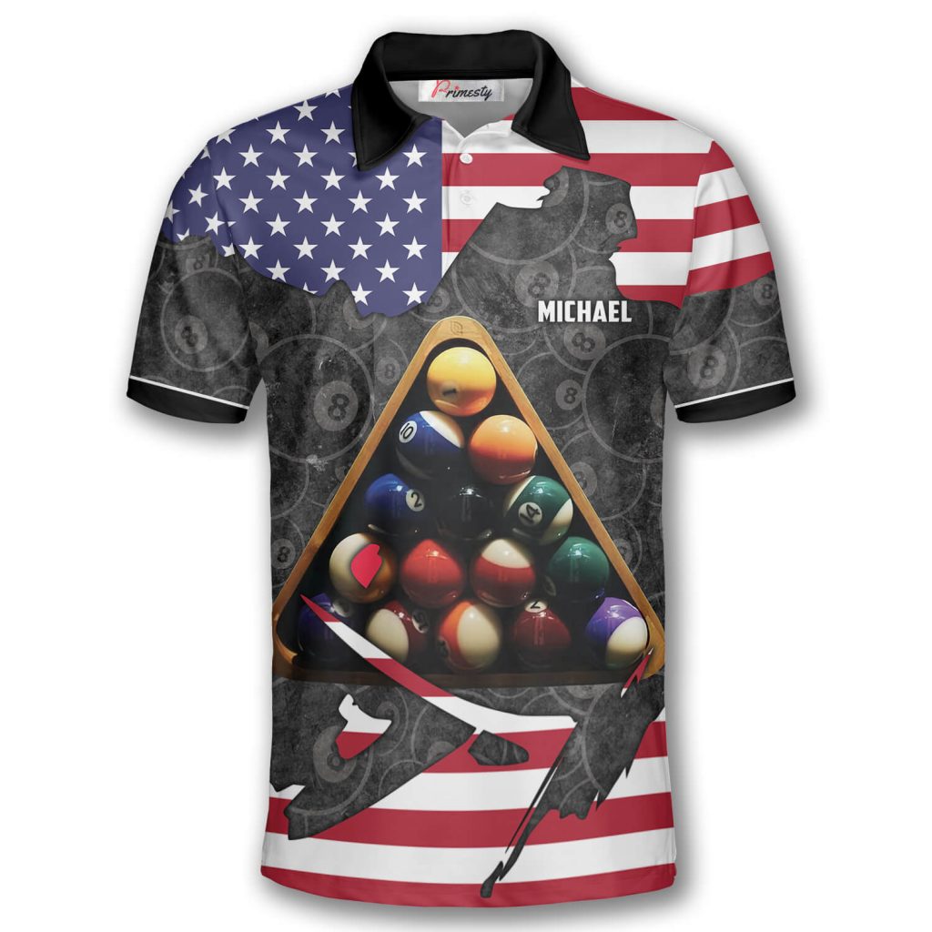 Patriotic Custom Billiard Shirts for Men - Primesty