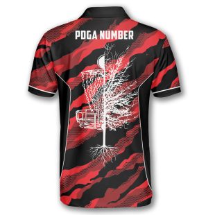 Red Tiger Skin Custom Disc Golf Polo Shirts for Men - Primesty