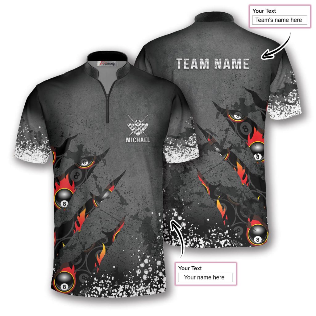 8 Ball Paint Splash Custom Billiard Jerseys for Men - Primesty