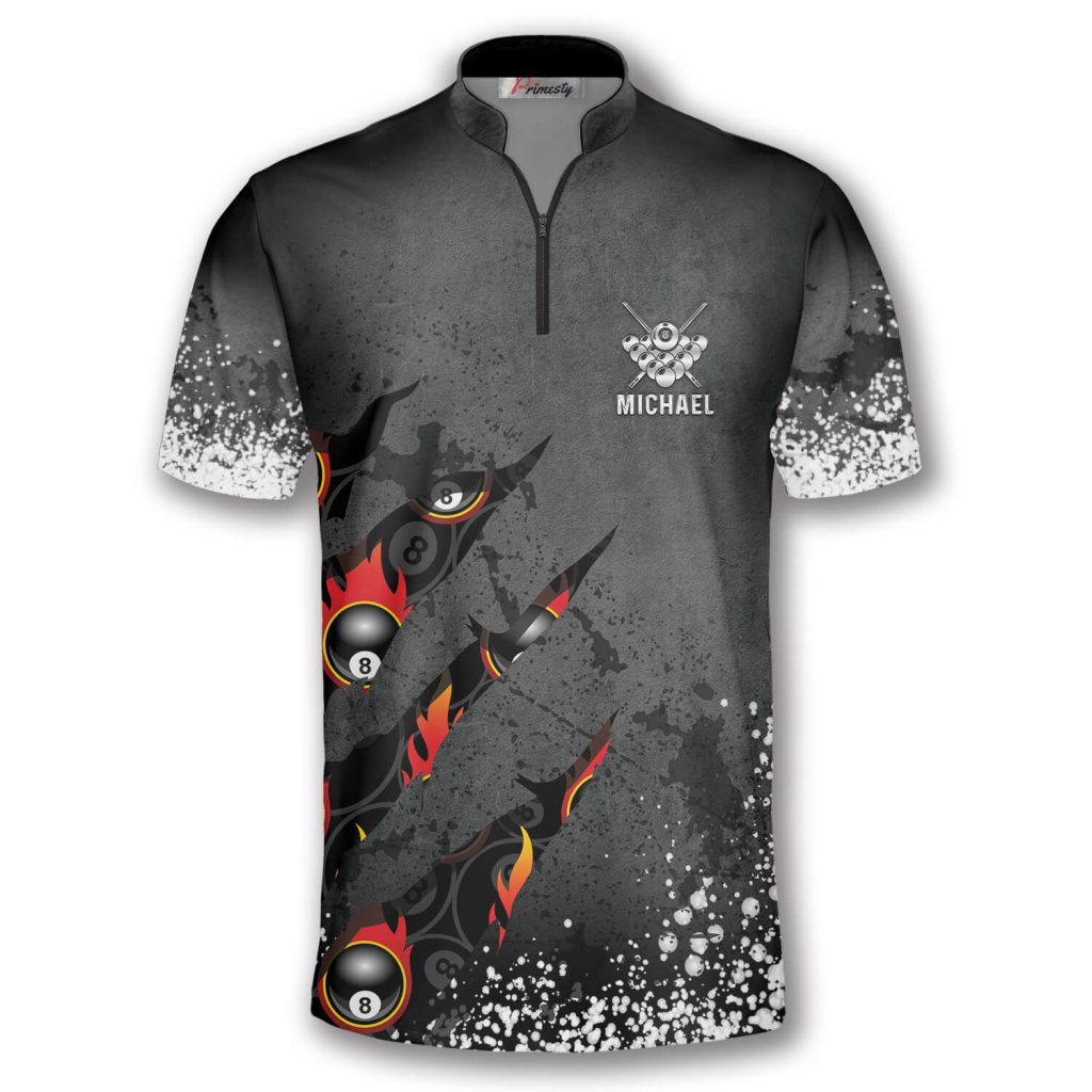 8 Ball Paint Splash Custom Billiard Jerseys for Men - Primesty