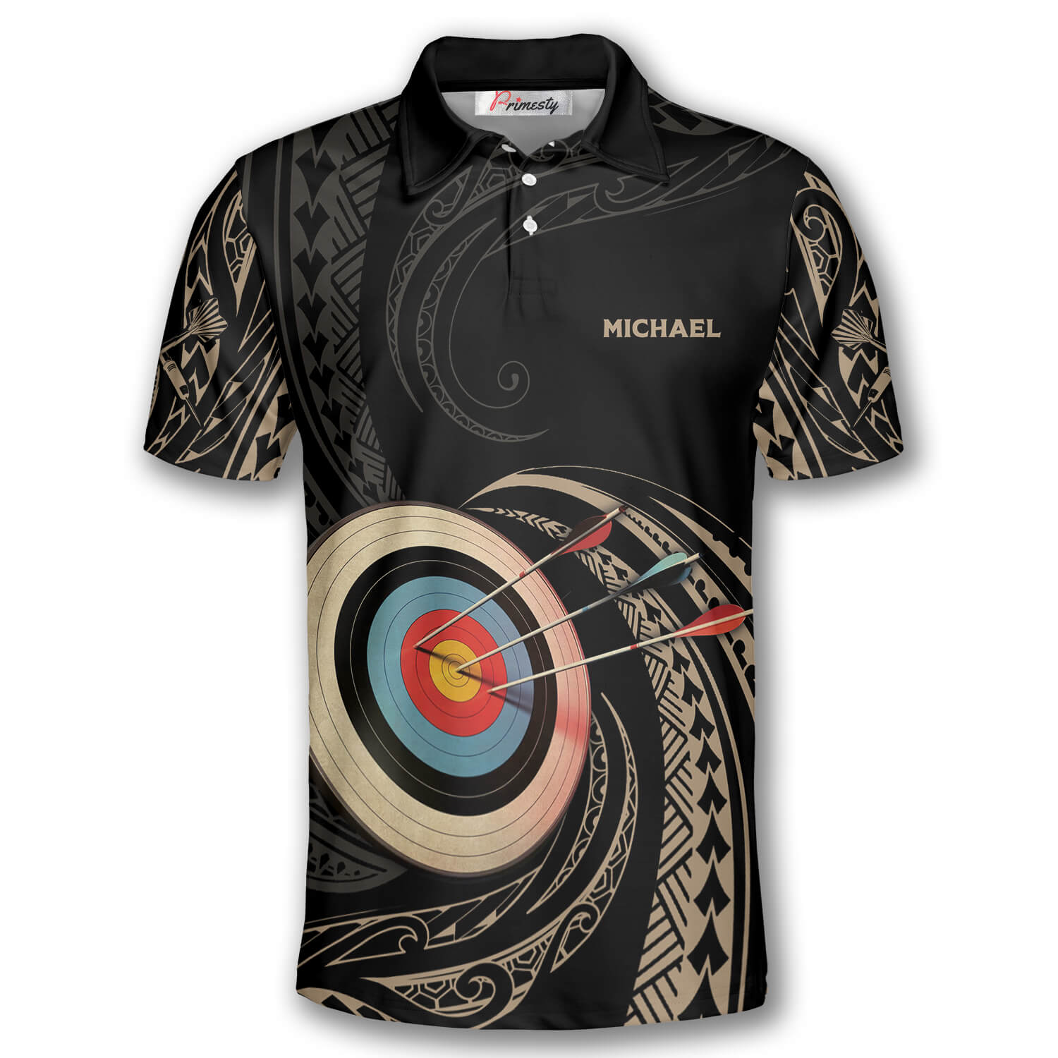 Archery Golden Tribal Custom Archery Shirts For Men - Primesty