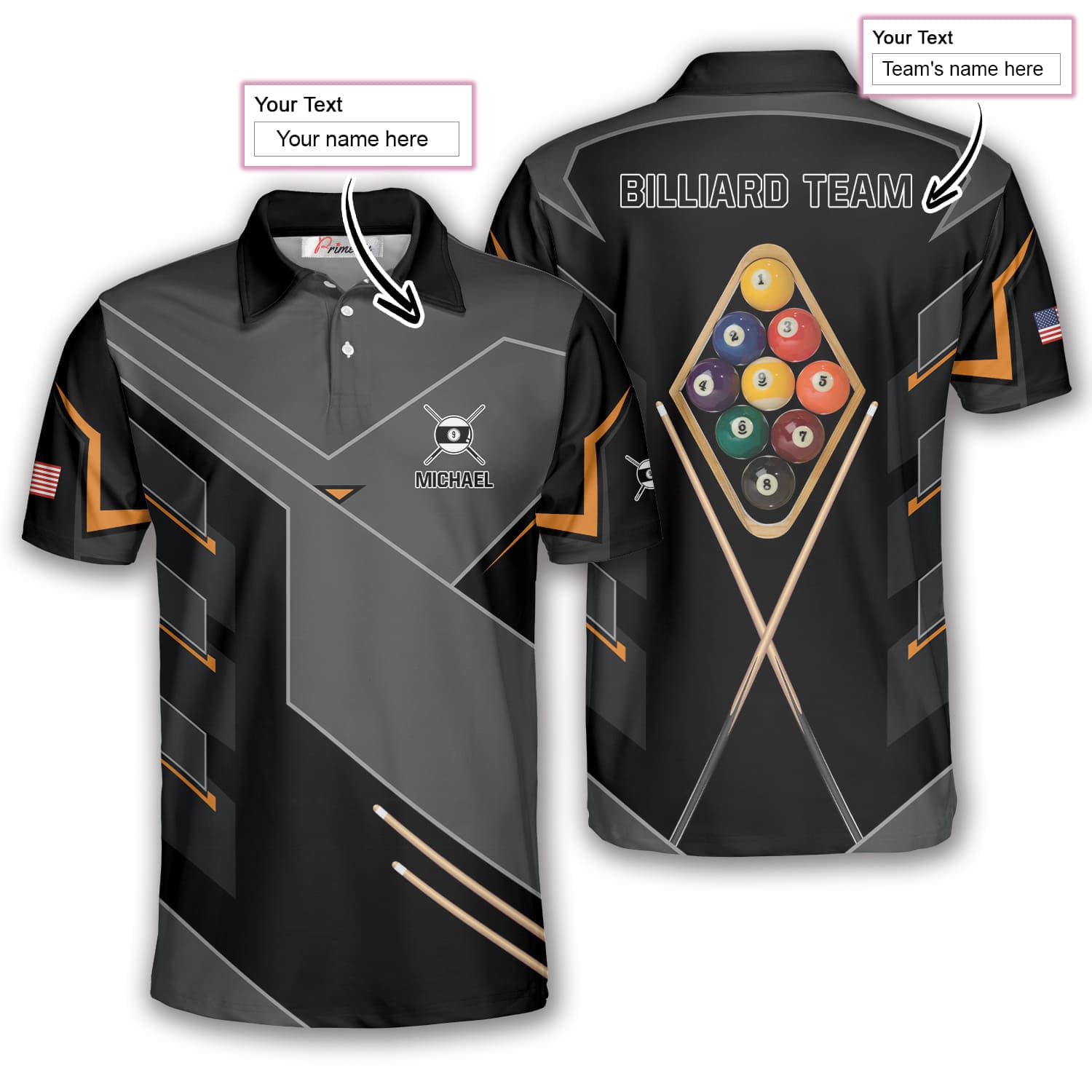 9-Ball Always Lucky Custom Billiard Shirts For Men - Primesty