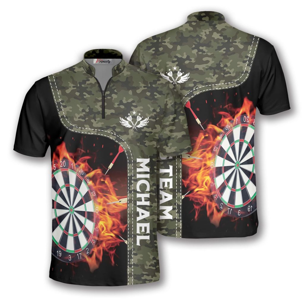 Custom Dart Team Jersey Canada Flag Women Dart Quarter-Zip Shirt Custom ...