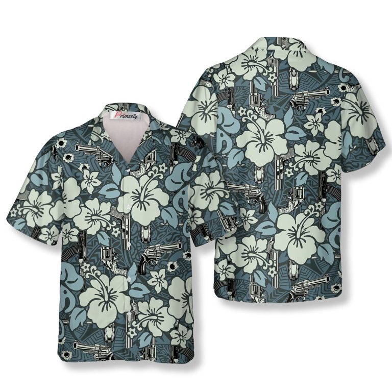 Gun Rifle Carbine Flat Gun Hawaiian Shirts For Men - Primesty