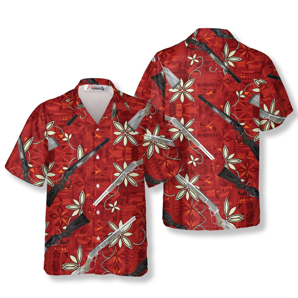Marlin Model 1895 SBL Tribal Pattern Gun Hawaiian Shirts For Men - Primesty