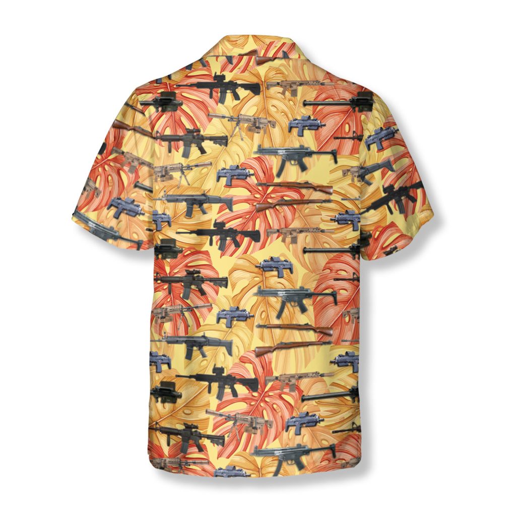 Vintage Tropical It's All About Guns Gun Hawaiian Shirts For Men - Primesty