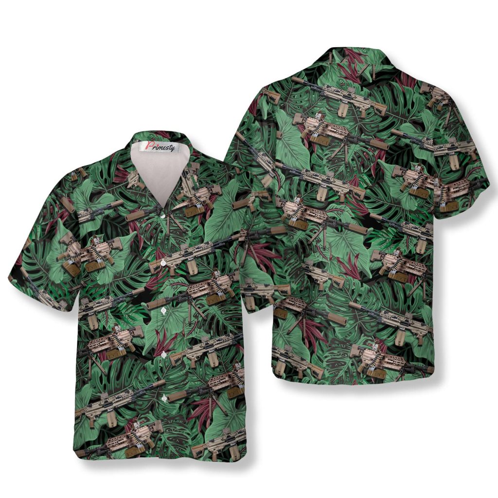XM250 Automatic Rifle Gun Hawaiian Shirts For Men - Primesty